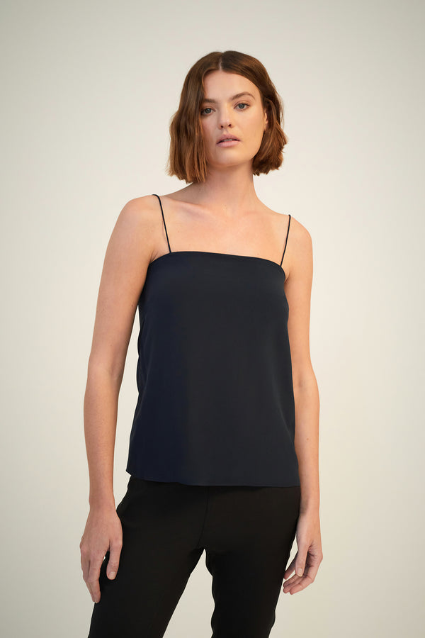 Chloe Cami in French Navy - 100% Silk | Ginia RTW - GINIA
